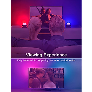 Ljnyiwan 2 PCS Gaming Lights, RGB Lighting with Music Sync, Gamer Gifts, Gaming Room Decor, Multiple Colors 2-in-1 Effect LED Lights