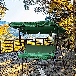 GLUTINOUS Outdoor Swing Canopy Replacement Waterproof Dustproof Porch Top Cover Seats Furniture for Home Garden Supplies Green