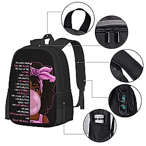 nrseag African American Girl Backpack Black Girl Backpack African Kids Cute Black Girl Bookbag for School Kids Teen Girls