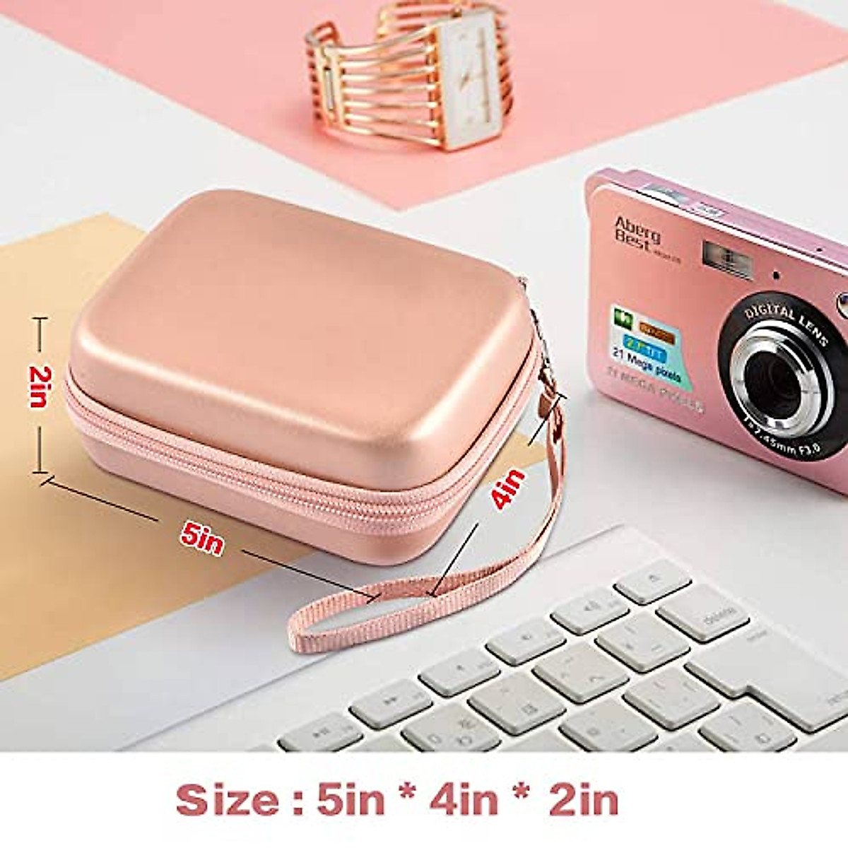 Digital Camera Case Compatible with Yifecial/ for EROOLU/ for VAHOIALD/ for Kaisoon/ for Kodak Pixpro/ for Canon PowerShot ELPH 180 190/ for Sony DSCW800 DSCW830 Kids Cameras for Travel (Box Only)