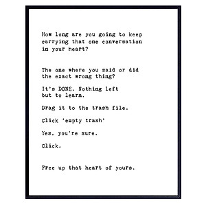 Inspirational Quote Wall Art - Positive Quote Motivational Wall Decor - Encouragement Gift for Women, Men, Teens - Uplifting Poster for Bedroom, Bathroom, Living Room