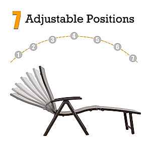 Kozyard Cozy Aluminum Reclining Lounge Chair for Beach, Yard, Pool, Deck, Patio - Outdoor Chaise Lounge with Drink Holder Weather Free Adjustable Assemble-Free Blue Strip Cushion