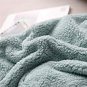 Desilife Home Wearable Throw Blanket Button Shawl (26 x 68 inch) for Women Girl - Multi Function Sofa Car Chair Fleece Throws - Household Travel Warming Wrap Faux Fur Mink Sherpa Velvet Solid Green