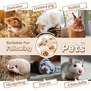 SoulThink Interactive Wooden Rabbit Toys - Sniff n' Snack Rabbit Treats Bunny Toys, Enrichment Rabbit Toy for Boredom, Better Than Snuffle Mat for Small Animals, Hamsters, Guinea Pig (2 Sets)