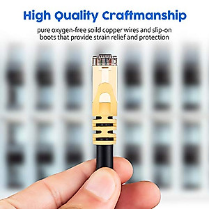 LDKCOK Cat 7 Internet Cable 150ft, Cat7 Outdoor Ethernet Cable 150 ft, 26AWG Heavy-Duty Cat7 Networking Cord Patch Cable RJ45 Transmission Speed 10Gbps,Transmission Bandwidth 600Mhz LAN Wire