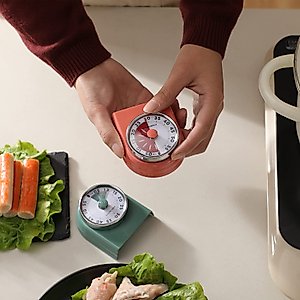 Visual Timer, Analog Countdown Timer Reading Timer Quiet Counting Time Management Tool for Kids and Adults, Meeting, Office, Classroom Teaching,Homework Games Cooking (Red)