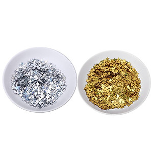 Star Confetti Sprinkles Table Confetti Glitter Confetti Silver Metallic Confetti Gold Confetti for Christmas Wedding Birthday Decoration 60g(silver)