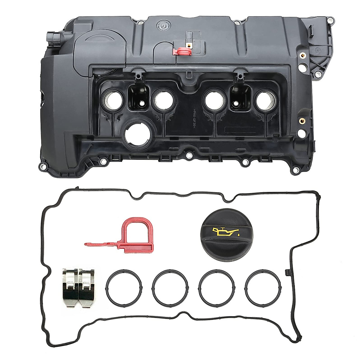 MITZONE Cylinder Head Valve Cover Compatible for 2007-2015 Mini Cooper Base R55-R61 non-S N16/N12 1.6L Replace 11127646554