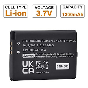 PowerTrust CTR-003 CTR 003 Rechargeable Battery Compatible with 2DS 3DS Console Battery