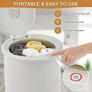 COSTWAY Bucket Style Towel Warmer, Large Towel Warmer with Flip-top Lid, Auto Shut Off, Ideal for 2 Oversized 45” x 70” Towels, Bathrobes, Portable Towel Warmer for Bathroom, Pool, Spa