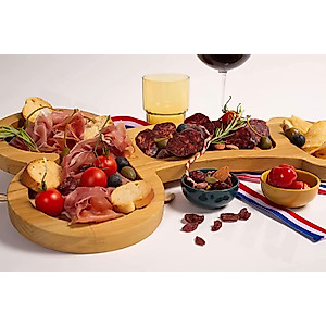 Aperitif Board,Novelty Solid Wood Cheese Board and Charcuterie Board,Restaurant Plate and Picnic Utensils,Anniversary Wedding Gift for Couple,Housewarming Gifts for Women(9.5''+15.8'')