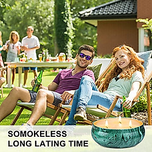 Citronella Candles Outdoor Large - 3 x 14oz 3-Wick Tin Candle for Home Patio up to 200 Hours Burning, Natural Soy Wax Lemograss Candle Bulk for Outside Garden Yard Balcony, Summer Camping Huge Candle