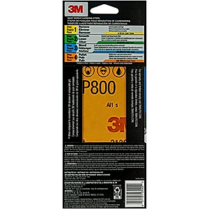 3M Wetordry Sandpaper, 03022, 800 Grit, 3 2/3 in x 9 in, 5 Sheets Per Pack
