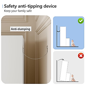 RISTERN 75" Tall White Metal Bookshelf with 4 Adjustable Storage Shelves and Doors, Open Freestanding Display Storage Cabinet for Office, Home Office, Living Room, Bed Room, 15.75"D x 31.5"W x 75.2"H