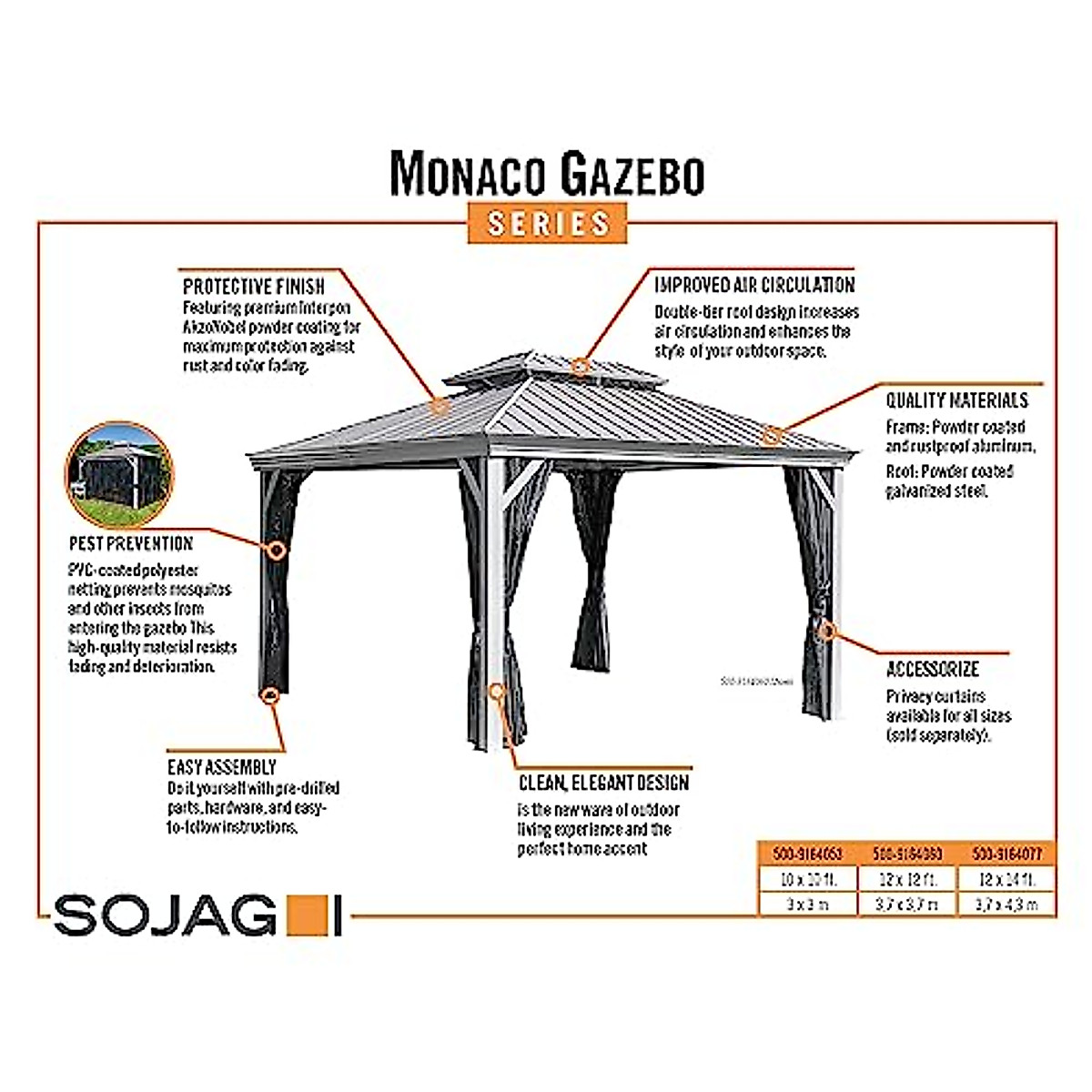 Sojag Monaco Champagne 12 ft. x 14 ft. Gazebo