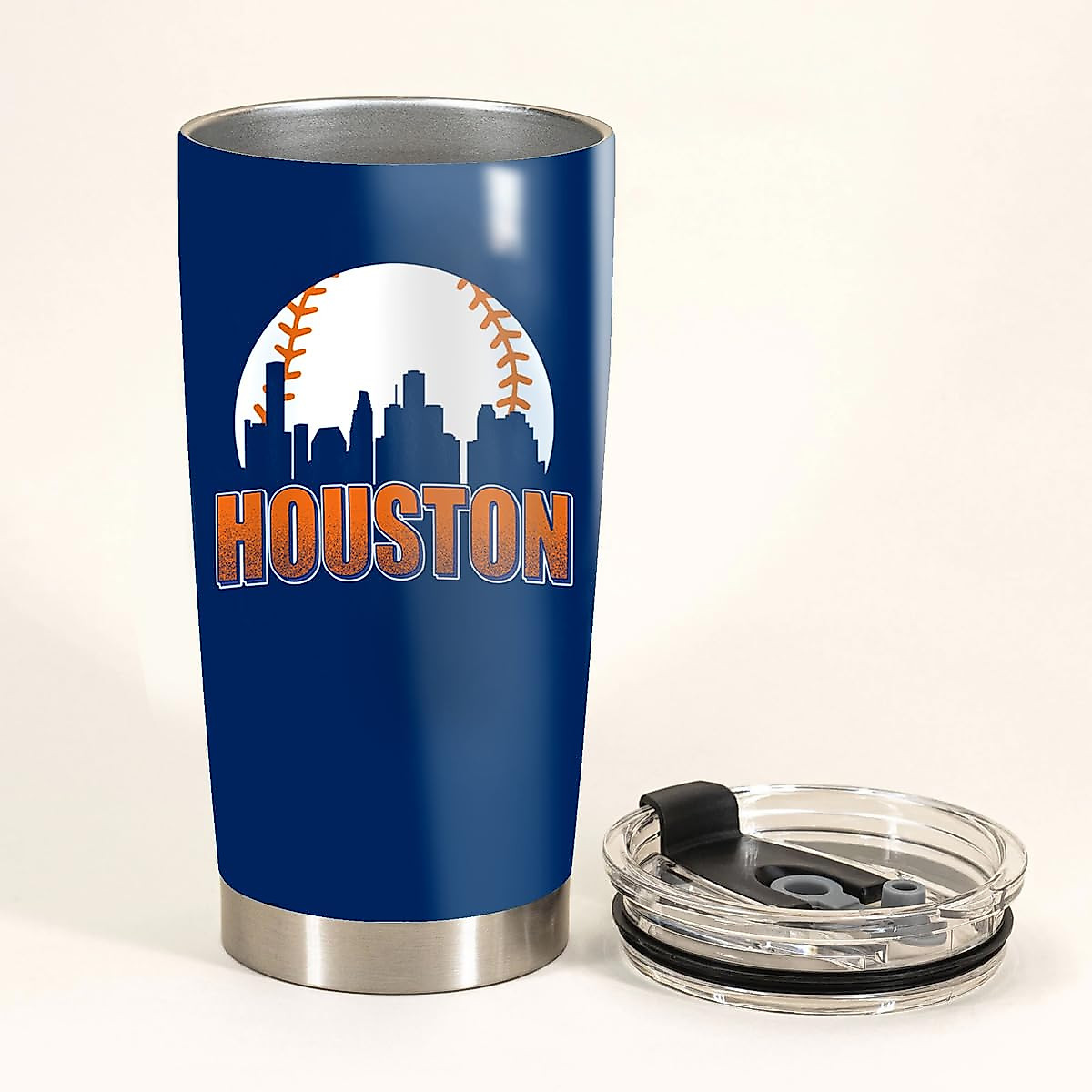 Schian Houston City Skyline Legends Baseball Tumbler - Coffee Mug Insulated Tumbler With Lid - Mother's Day, Father's Day, Birthday, Christmas Gifts For Fans - 20 Oz| Stainless Steel