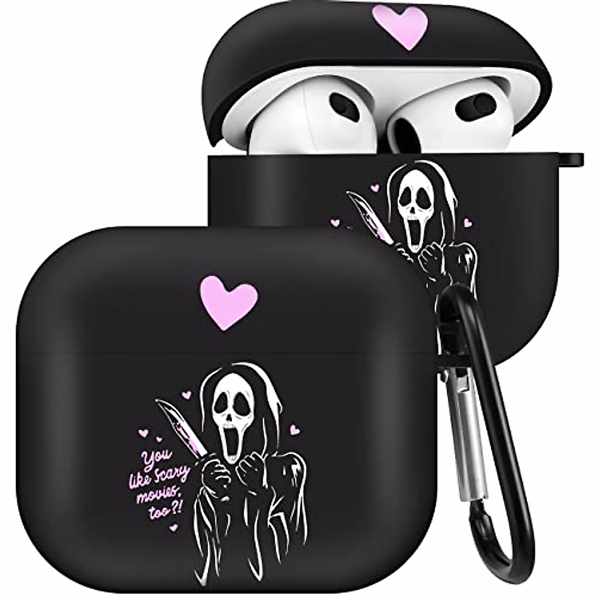 Ulirath Case for AirPod 3rd Skull Funny Unique Design Unique Pattern Scary Cute for AirPods Air Pods 3 Design Skeleton Cover Cases Skin for Boys Girls Kids Skull