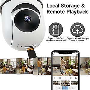 XVIM 3MP Security Light Bulb Camera, Wireless 2.4Ghz WiFi Light Bulb Security Camera, Pan/Tilt Bulb Camera with Night Vision, Human Detection