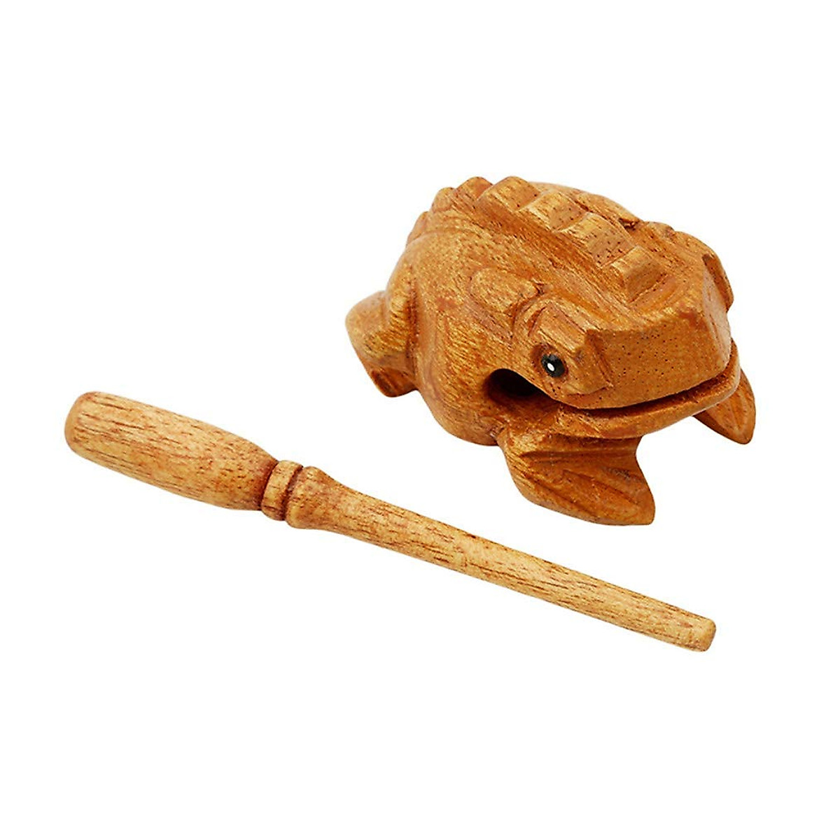 Flybloom Percussion Instruments Wooden Frog Natural Wood Musical Instrument.