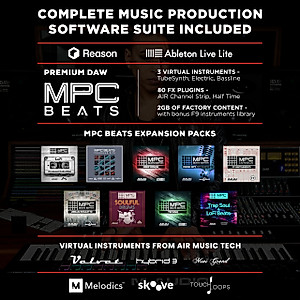 M-Audio Oxygen Pro 61 – 61 Key USB MIDI Keyboard Controller With Beat Pads, MIDI Assignable Knobs, Buttons & Faders and Software Suite Included