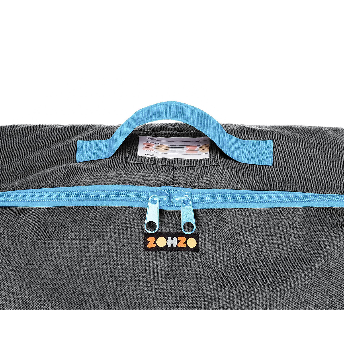 Zohzo Car Seat Travel Bag — Adjustable, Padded Backpack for Car Seats — Car Seat Travel Tote (Gray with Black Trim)