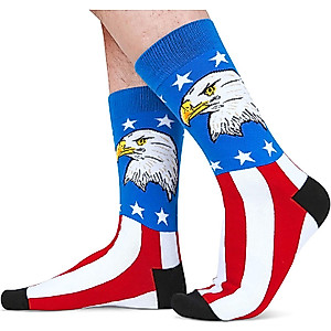 American Gifts For Men, Bald Eagle Gifts Patriots Gifts USA Citizenship Gifts, America Flag Eagle Socks Patriots Socks Republican Socks