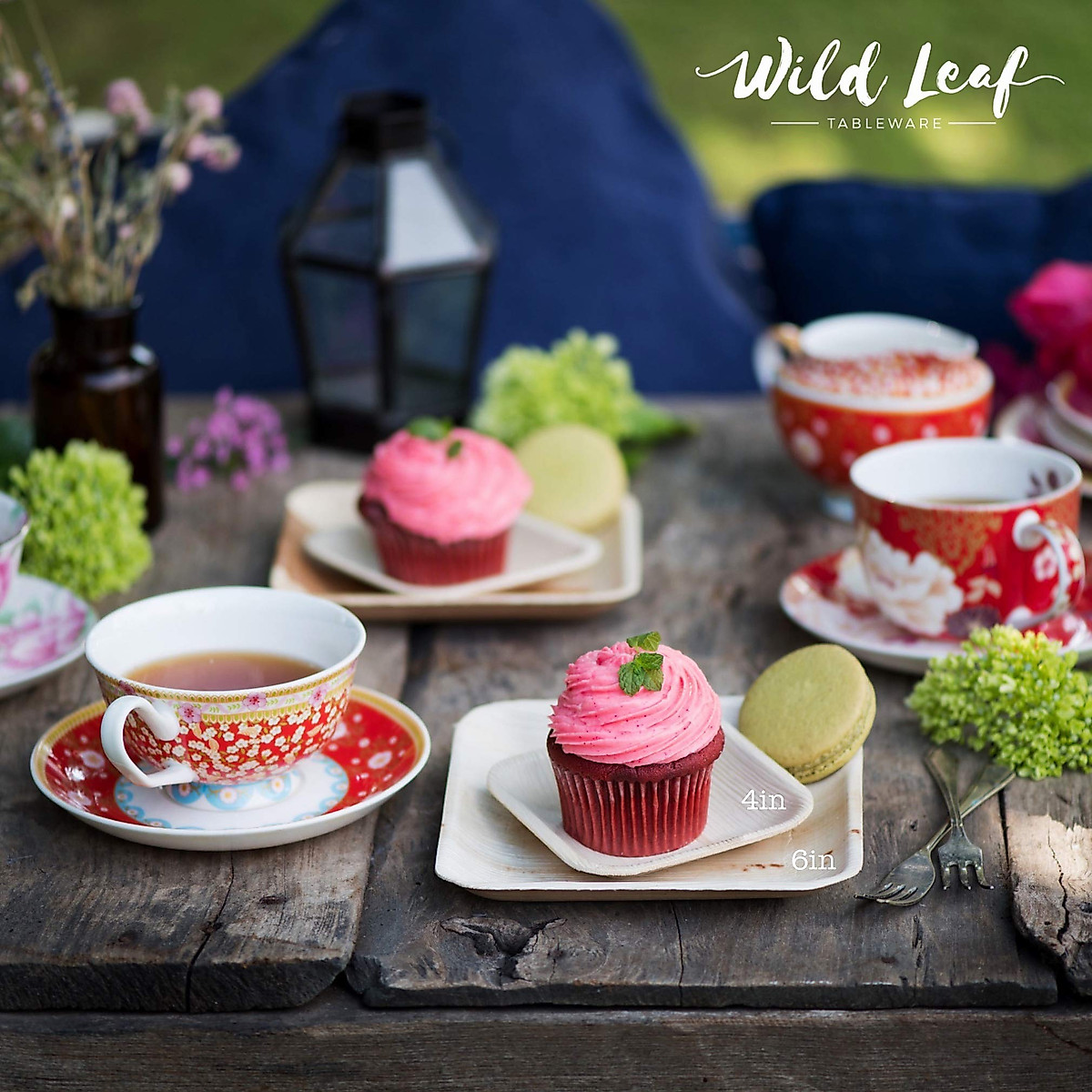 Disposable Palm Leaf Plates 6 Inch / 25 Pack. All Natural Compostable, Biodegradable and Eco Friendly Dessert Party Plates - Comparable to Bamboo or Wood - Great for Outdoor Parties, Weddings and BBQs