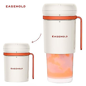 EASEHOLD Portable Blender, Personal Blender for Shakes, Mini Blender USB Magnetic Rechargeable, Travel Juicer Cup with Ultra Sharp 4 Blades, BPA-Free 10.5oz To-Go Fruit Mixer for Office, Sports, Gym