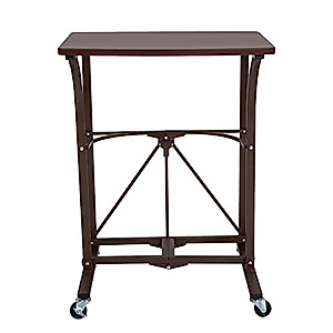 Origami RDP-01-VBW Folding Computer Desk for Office Study Students Bedroom Home Gaming and Craft | Space Saving Foldable Design, Fits Laptop, Collapsible, No Assembly Required, Small, Vintage Bronze