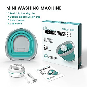 Portable Mini Washing Machine, Automatic Foldable Laundry Bucket,【2023 Upgrade Version】 Portable Ultrasonic Turbo Washer by for Socks Underwear, Travel Business Trip or College Rooms