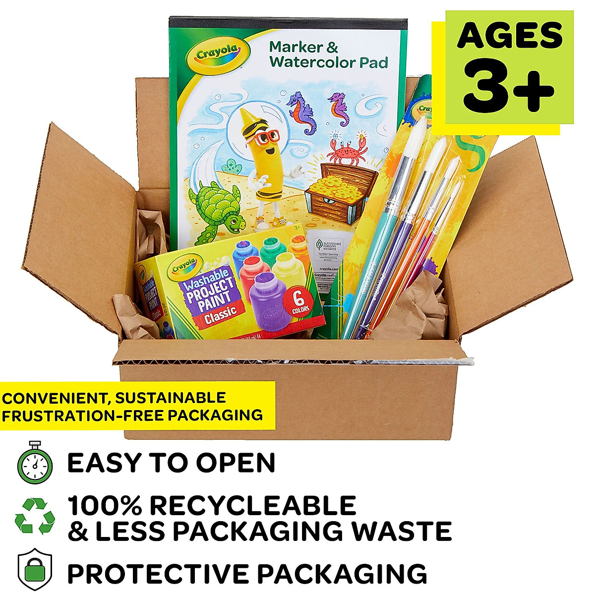 Crayola Kids Paint Set, Washable Kids Paint, Craft Supplies, Gift for Kids, Ages 3, 4, 5, 6, 7 [Amazon Exclusive]