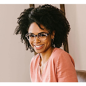 Peepers by PeeperSpecs Women's Layover Square Blue Light Blocking Reading Glasses, Gray Tortoise/Pink, 49 + 1.75