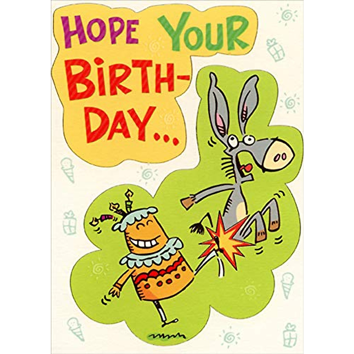 Designer Greetings Cake Kicking Donkey in Butt Risque Funny/Humorous Birthday Card