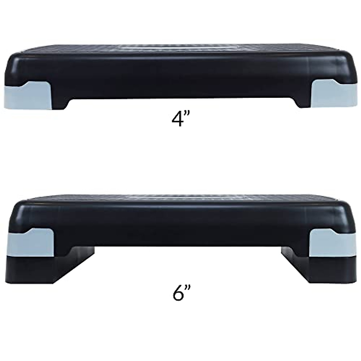 Signature Fitness Adjustable Workout Aerobic Stepper Step Platform Trainer, 27-Inch, Black/Gray