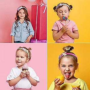 Fishdown Girls Glitter Headbands Toddler Sequin Head Bands with Teeth Non-slip Glitter Headband Hairband for Girls and Kids(6Pcs)