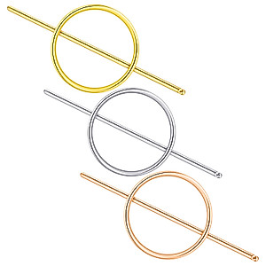 3 Pieces Circle Gold Hair Clips for Women Minimalist Hair Clip Gold Silver Geometric Decorative Hair Stick Barrette Hair Accessories for Girl Wedding Birthday Party Hair Decoration