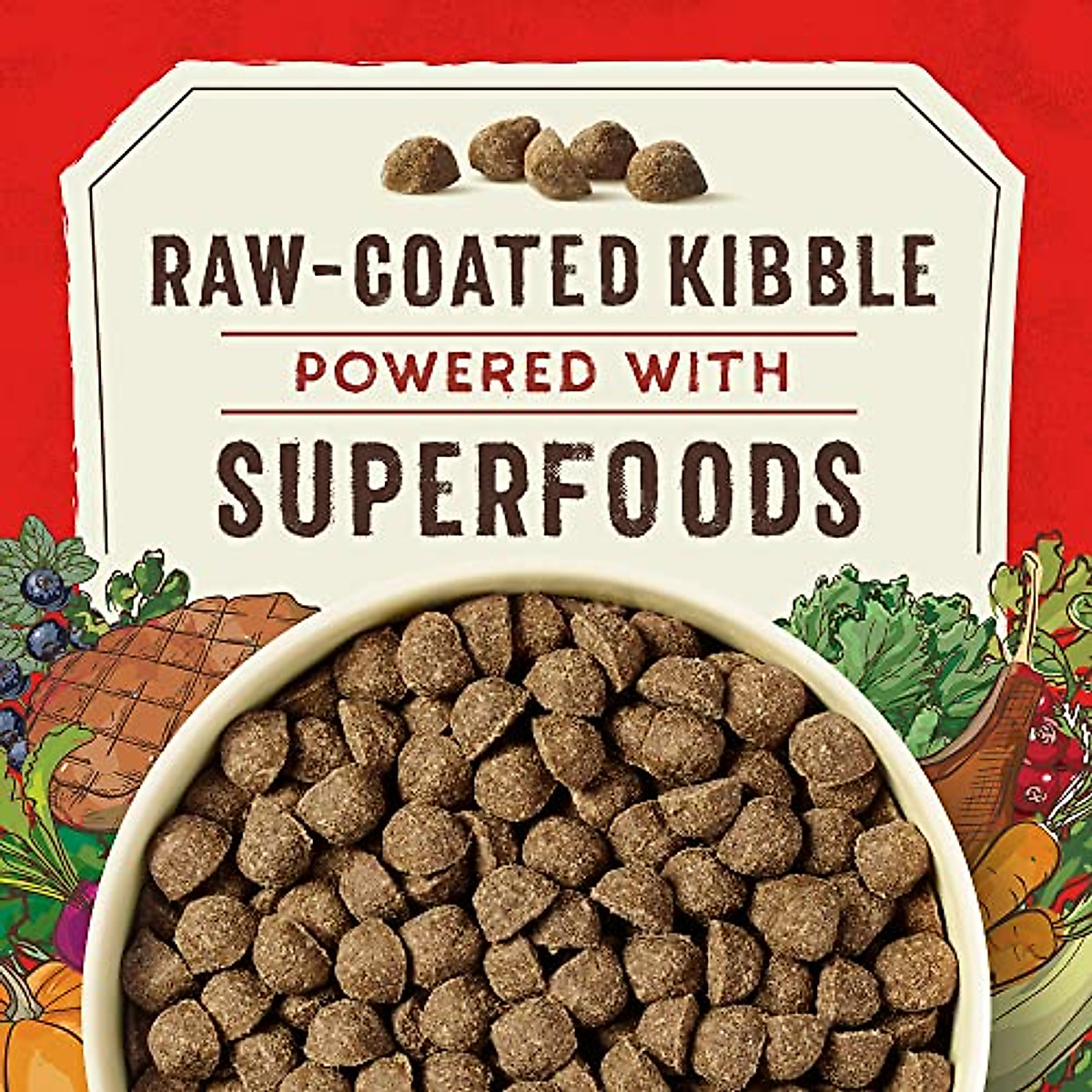 Stella & Chewy's SuperBlends Raw Coated Wholesome Grains Grass-Fed Beef, Beef Liver & Lamb Recipe with Superfoods, 3.5 lb. Bag