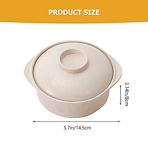 Hemoton Noodle Bowl Miso Soup Bowls Microwave Noodle Bowls with Lid Large Wheat Straw Soup Mug for Soup, Noodle, Ramen Ramen Bowl Wheat Straw Fiber Bowl