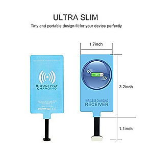 IVY QI Wireless Charging Receiver Adapter with Fast&Smart Microchip Technology for Samsung Galaxy A11/A21/A51/A71/A12/A02s/A32/A52/A31 Type-C