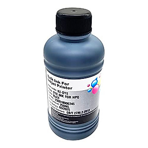 INK+ HP Ink Refill Kit Dye Ink Black 250ml Bottle Ink Compatibel with Inkjet Printer Cartridges for Refillable Ink Cartridges, 950 951 932 933 60 61 952 902 901 Black