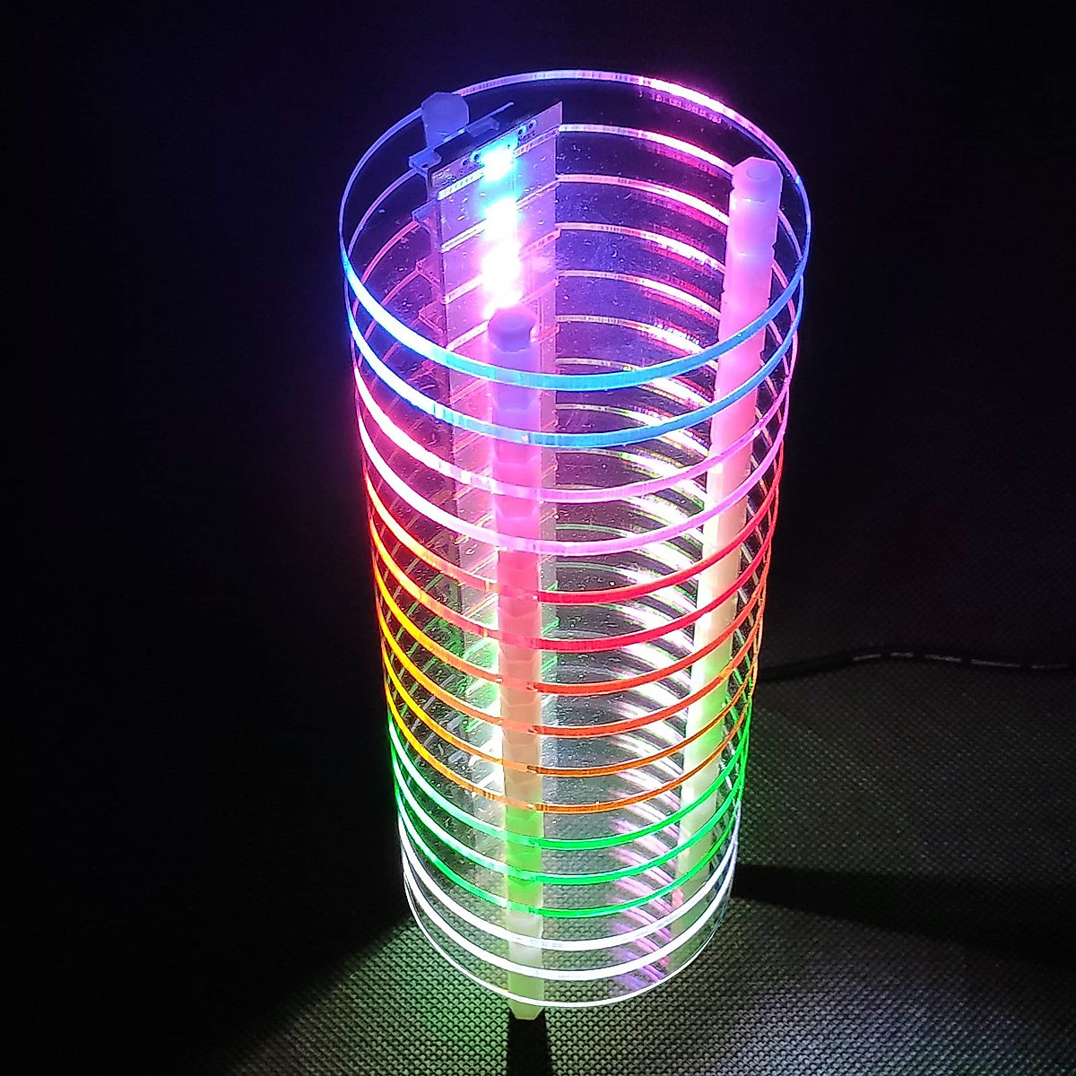 iCubeSmart 16 LED Audio Spectrum DIY Electronic Kits, Built-in Microphone to Collect Music (PP16-Round)