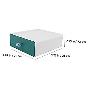 CAXUSD 1pc Storage Box Locker Sundries Container Desktop Storage Case Drawer Storage Cabinet Stocking Storage Container Single Stackable Drawer White Storage Drawers Plastic Green