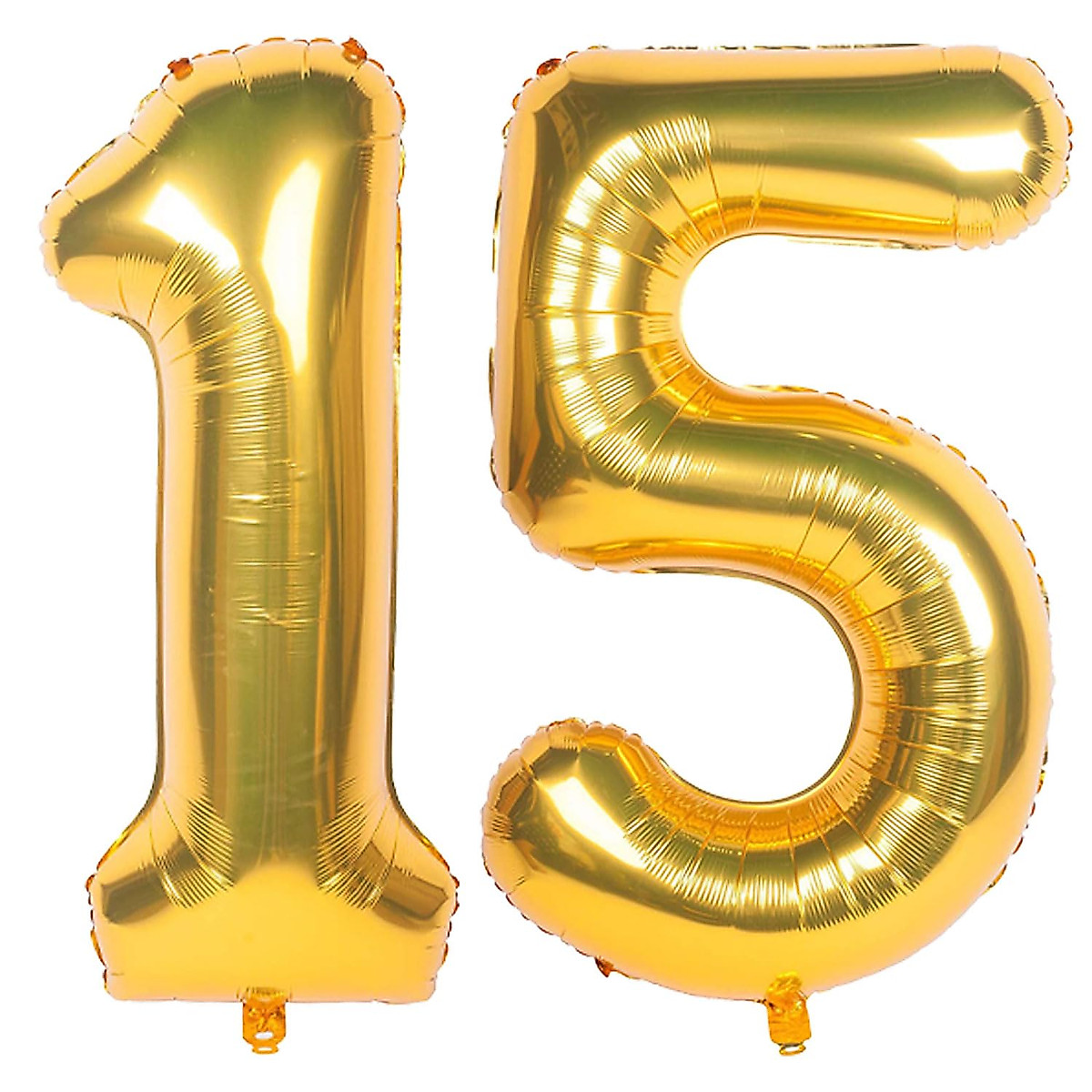 WEIKA 40 Inch Gold Number 15 Balloons, Giant Jumbo Helium Number Balloons For 15th/51th Birthday Party,Wedding, Bridal Shower Engagement Photo Shoot, 15/51 Anniversary For Girl And Boy
