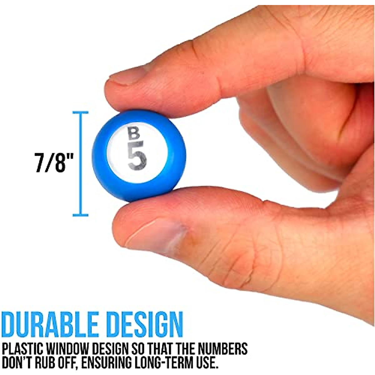 Regal Games - Premium Multicolored Bingo Balls - Easy Read Window - 7/8" - 75 Count - for Large Group Games, Bingo Halls, & Recreational Activities