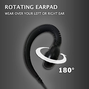 [2-Pack] ProMaxPower C-Shape Swivel Ear Hanger Earpiece for Motorola Two-Way Radios XPR6550 XPR7550e XPR7580e XiR-P8200 DP3401 MTP850