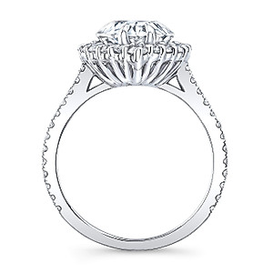 Prachi Jewel 3.5 CT Pear Cut Moissanite Engagement Ring Solitaire Wedding Bridal Ring Anniversary Promise Gifts Ring for Women Halo Silver Moissanite Diamond Ring