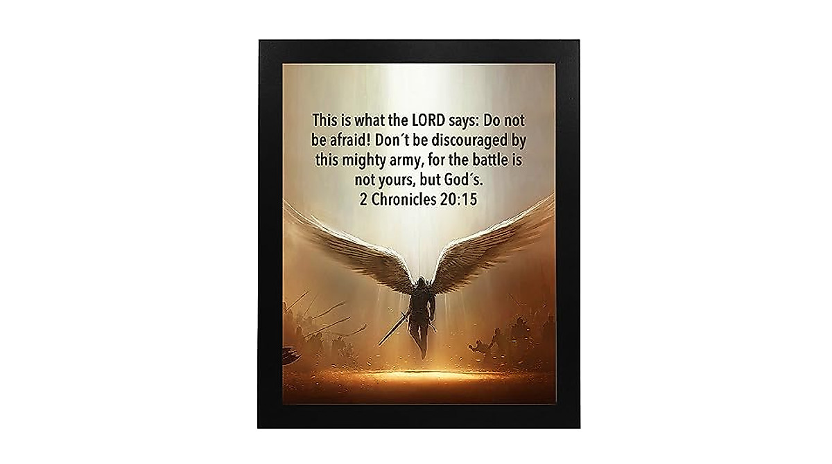 The Battle Is Not Yours Christian Wall Decor Angel Motivational Art