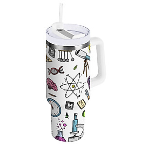 ARGTILDN 30 oz Tumbler Physics Mathematics Chemistry Insulated Travel Mug with Handle and Straw Lid Stainless Steel Vacuum Coffee Cup Tea Beverage Container Water Bottles for Car Sports office