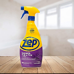 Zep Shower Tub and Tile Cleaner 32 oz ZUSTT32PF (Case of 2) - No Scrub Pro Formula Breaks up Tough Buildup on Contact
