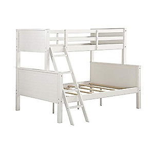 DHP Dorel Living Lauv Twin Over Full Bunk, White Bed